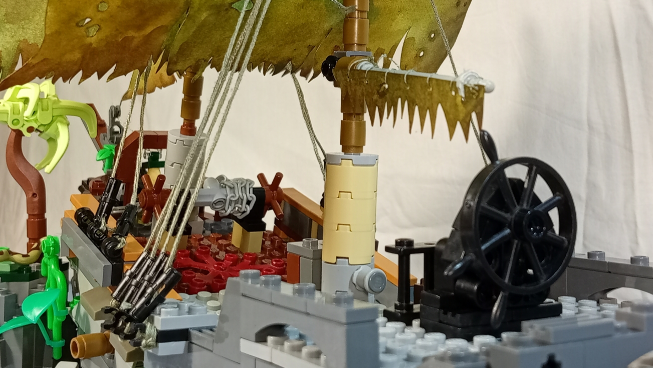 Lego корабль: разрушенный бриг на рифах; небольшой обзор самоделки