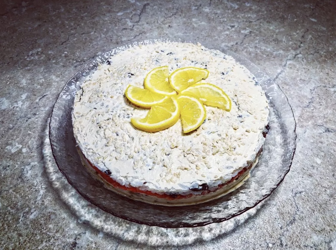 Салат Суши торт. Удивите гостей.