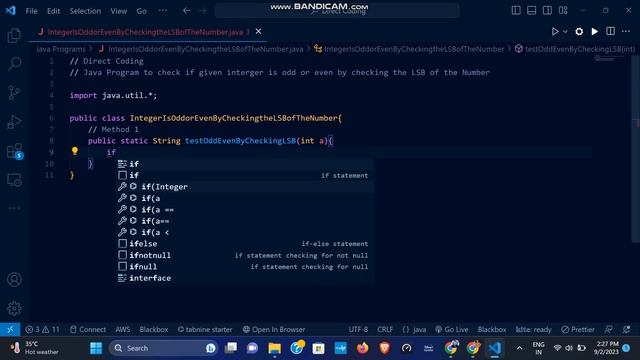 Java Program to check if given integer is odd or even by checking the LSB of the Number | DC ...