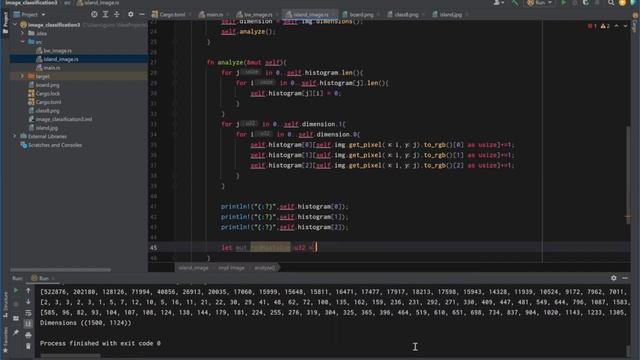 Rust. Спектральный анализ изображения