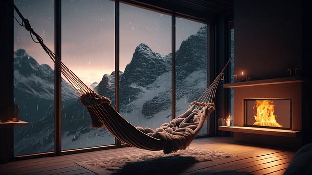 Отправляйтесь в уютный зимний домик - Отдохните в гамаке у пылающего камина