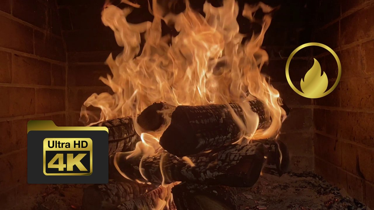 🔥  Огонь в сердце: Магия потрескивающего пламени в 4К