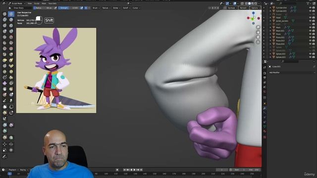 19 - Detailing the jacket and hair