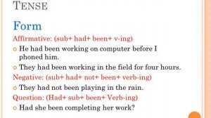 Past Perfect Continuous Tense video