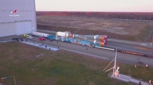 Вывоз РН «Союз 2.1б» с КА «Гонец-М» и «Скиф-Д» на стартовый стол космодрома Восточный