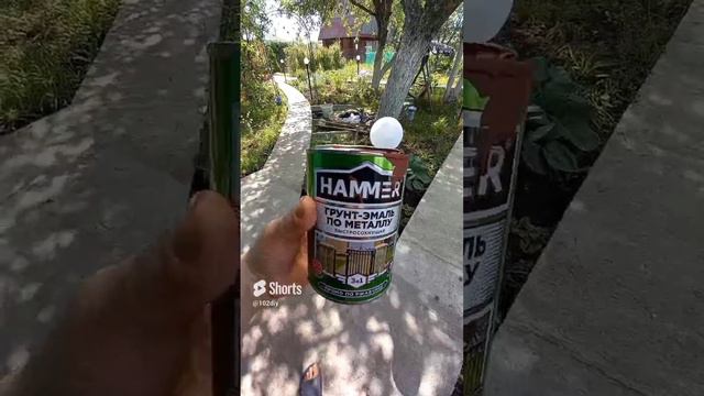 Дачный душ (часть предпоследняя). Покраска и финал работ по каркасу 👍#diy #дача #сделайсам #shorts