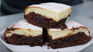 Шоколадный брауни с чизкейком. Этот пирог заменит торт