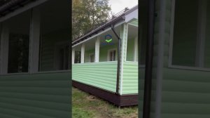 Отделка фасада в каркасном доме 9 на 9 (100 м2) с террасой под ключ