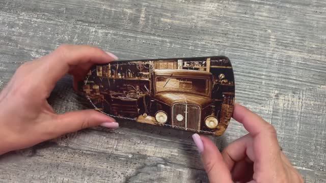 Коричневая кожаная ключница ручной работы. Натуральная кожа. Eshemoda