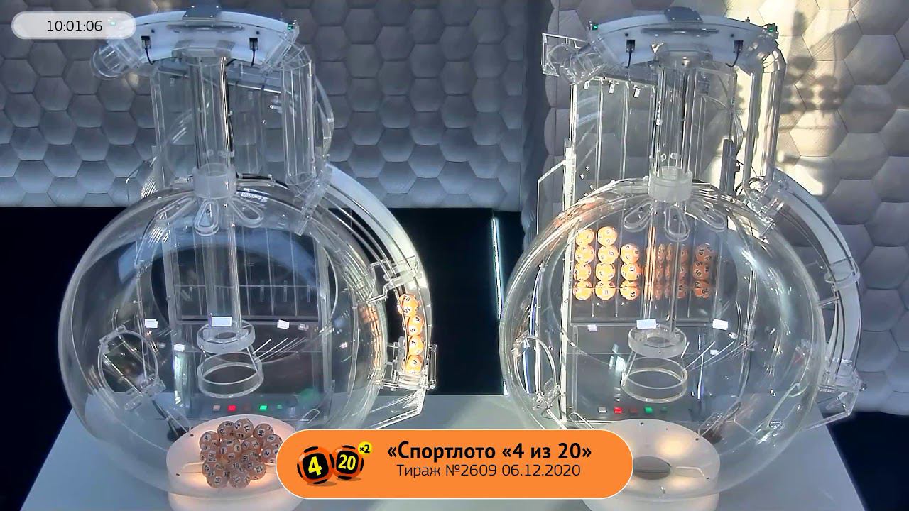 Столото представляет | Лотерея «Спортлото «4 из 20». Тираж № 2609 от 06.12.2020 г.
