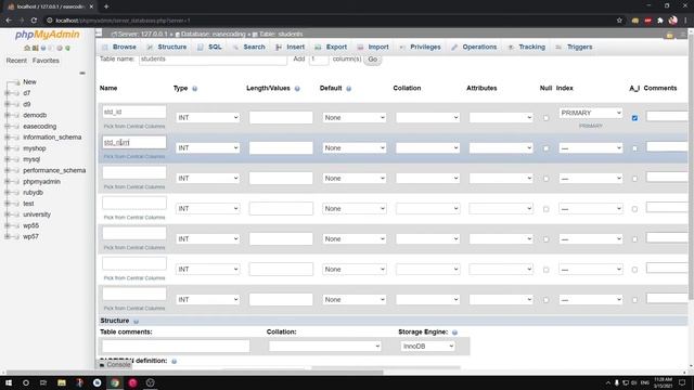 phpMyAdmin create database table and insert values – смотреть онлайн ...