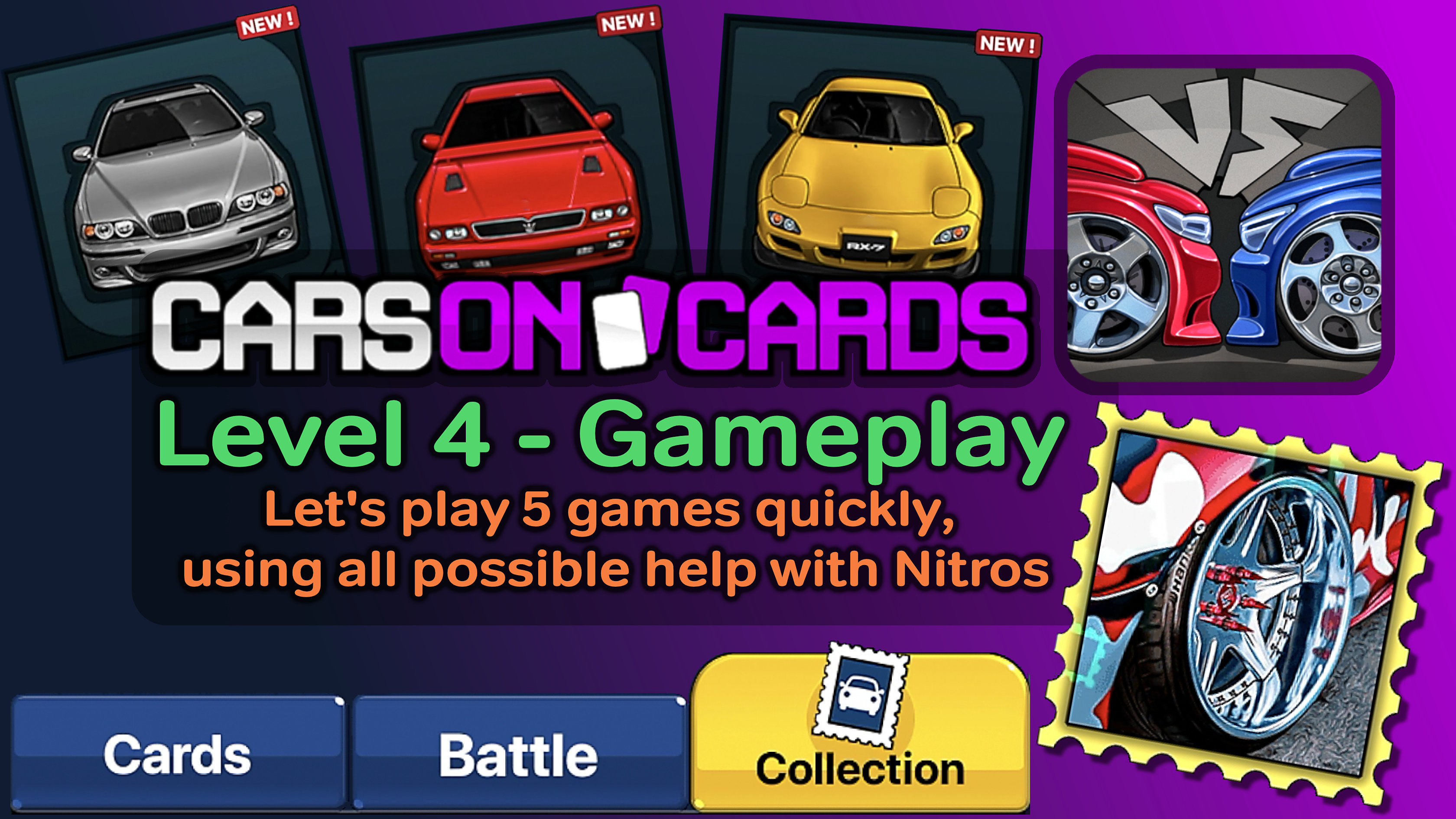 Сыграем 5 игр в Cars on Cards, используя всю возможную помощь с нитросом и легким режимом игры. (13)