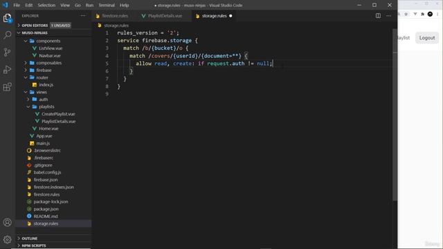 16 - PROJECT BUILD - Muso Ninjas (& Firebase Storage) part 2
