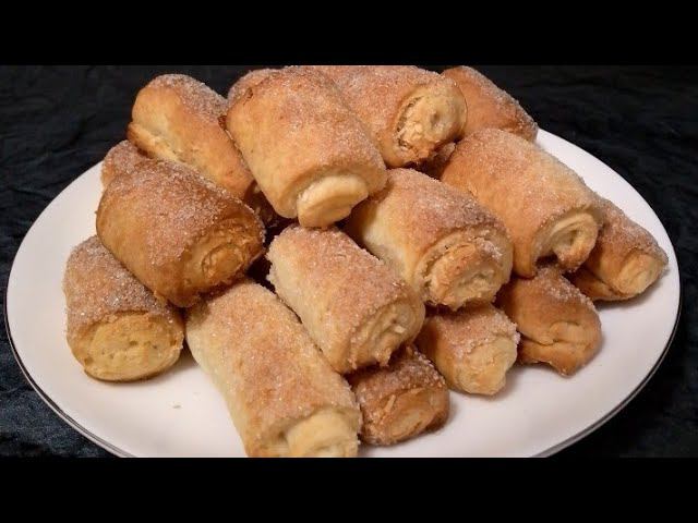 Печенье творожные рулетики с начинкой кокосовая стружка