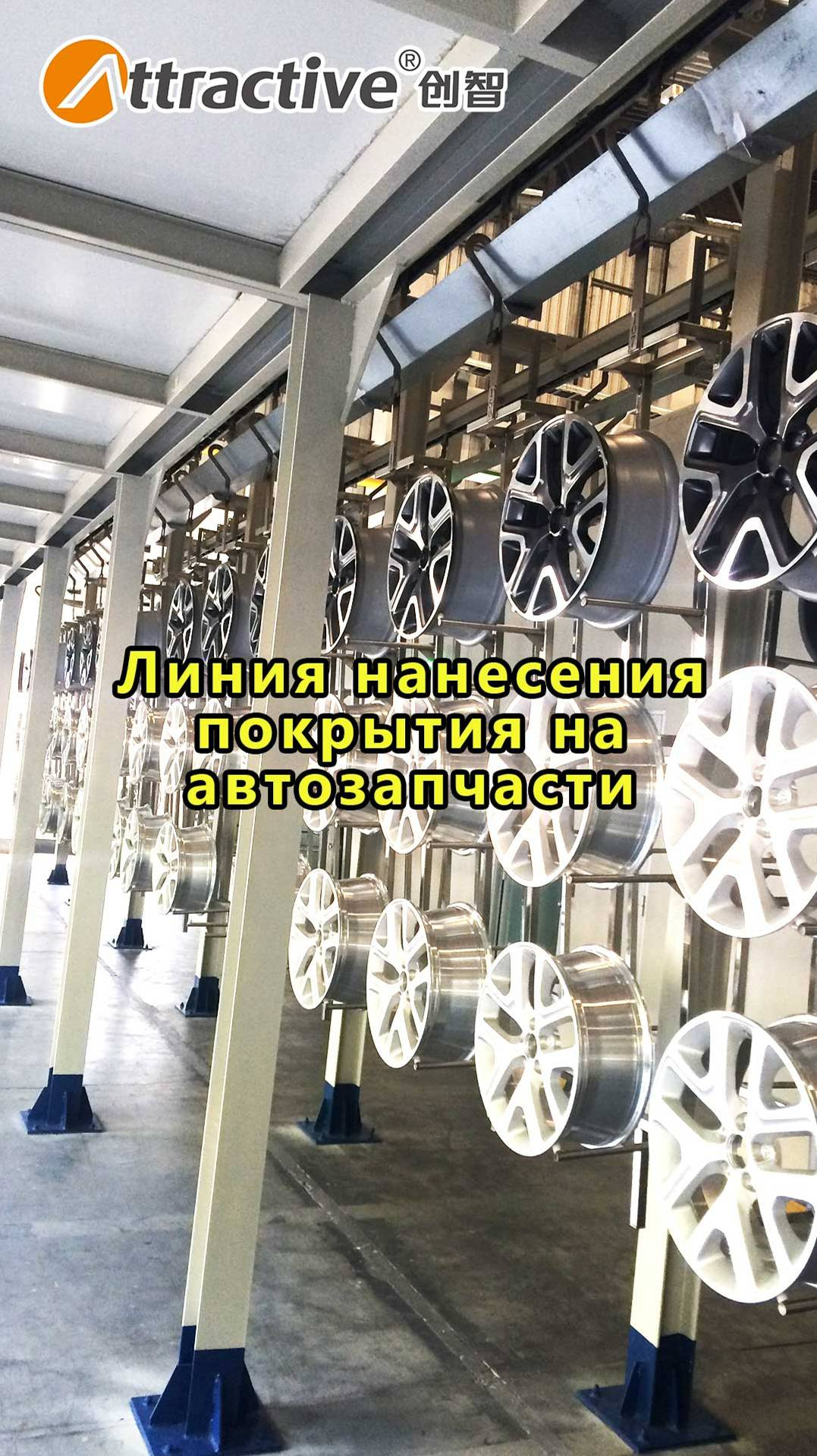 Линия для нанесения покрытия на автомобильные колеса