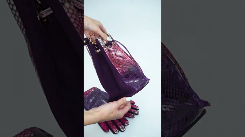 Сумка из натуральной замши и питон \ замшевая торба \ кожа \ модель Эдит Пиаф