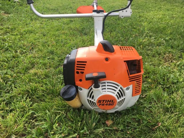 Китайский глушитель на Stihl fs450 эксперемент?????_♂️ #двигатель #stihl #штиль #ремонт #мотокоса