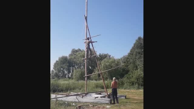 Самодельный парусный Катамаран полевой аналог Торнадо, модернизация первая.