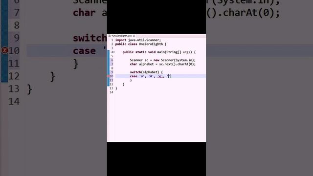 Vowel or Consonant using switch statement - Java Program
