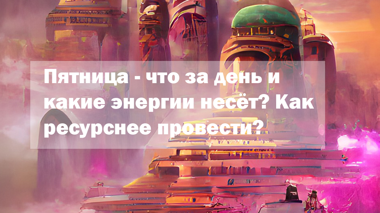 Пятница - что за день и какие энергии несёт? Как ресурснее провести?
