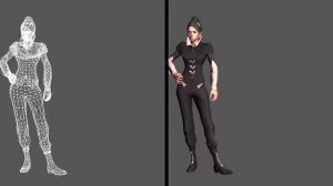 Flexible moves 3d animation wireframe and with complete material