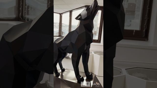 Арт фигура из металла Polygonal Wolf studio Art Haos