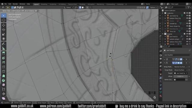 Axe - Detailed Game Objects -  P14 - More Tips on Retopology