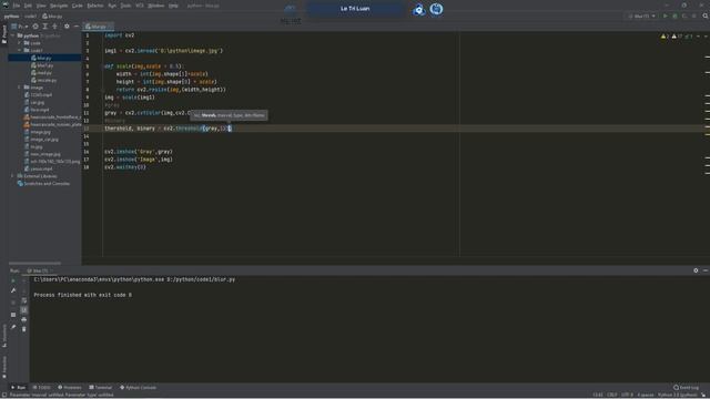 OpenCV 04: Sử dụng OpenCV để làm mờ ảnh - Pycharm - Python – смотреть онлайн видео от ...
