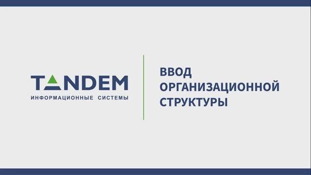 1.1 Ввод организационной структуры