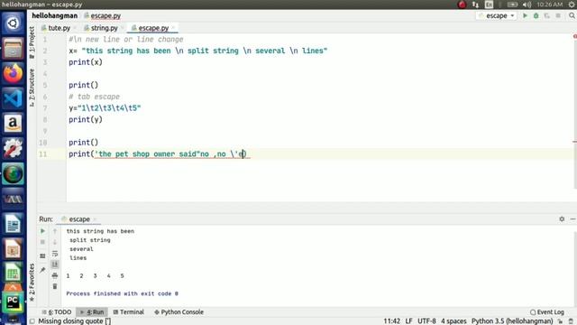 3 Python tutorial for beginners | Escape character in python – смотреть ...