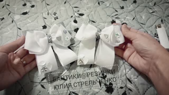 Бантики из репсовой ленты. Заколка-зажим.