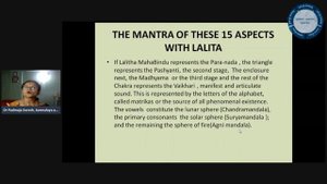 VIŚLEṢAṆAM 10 : Various aspects of Śrī Lalitā Tripurasundarī - Part 2 - Dr. Padmaja Suresh
