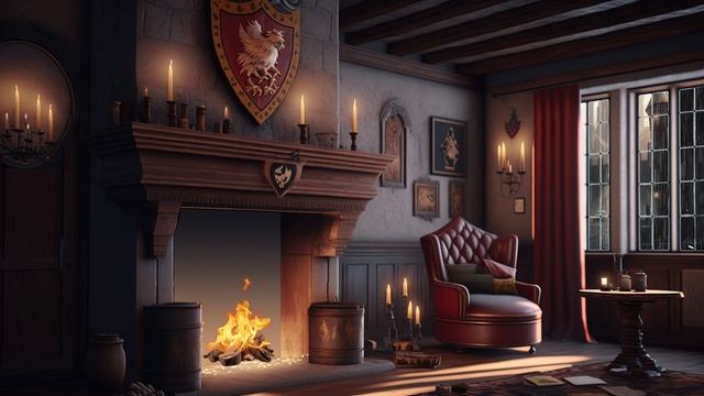 Отправляйтесь в уютную общую комнату Хогвартса - Отдохните у камина под успокаивающие звуки дождя