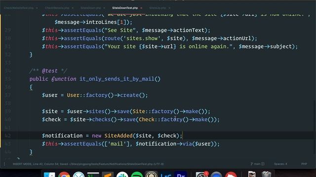 18.5 - testing the SiteIsDown notification class