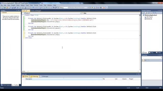 Visual Basic 2010 - Windows Media Player Implimenting - смотреть видео онлайн от «Бытовая ...