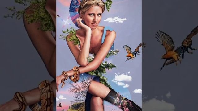 Слайд шоу. Женщина в цветах.