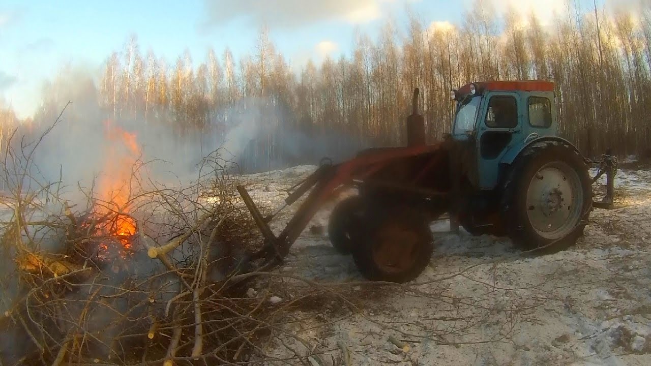 Работа на Т-40 в Лесу, Застряли с Десятикубовкой, STIHL ms 341, Husqvarna 365 на валке Осины.