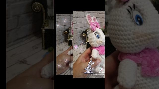 Кролики-зайчики амигуруми ручной работы 20 см.