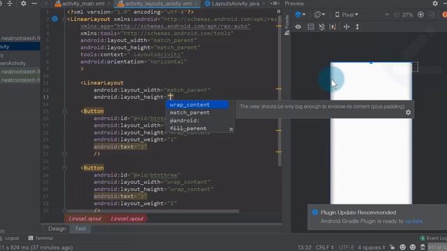 Linear Layout in Android - Android Studio Tutorial - смотреть видео ...