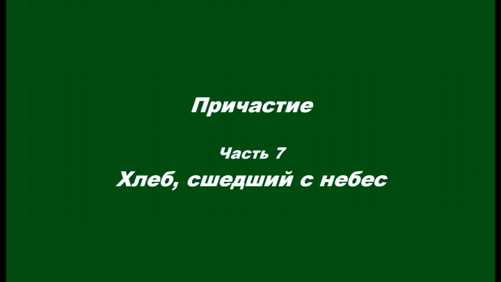 Причастие. Часть 7. Хлеб, сшедший с небес