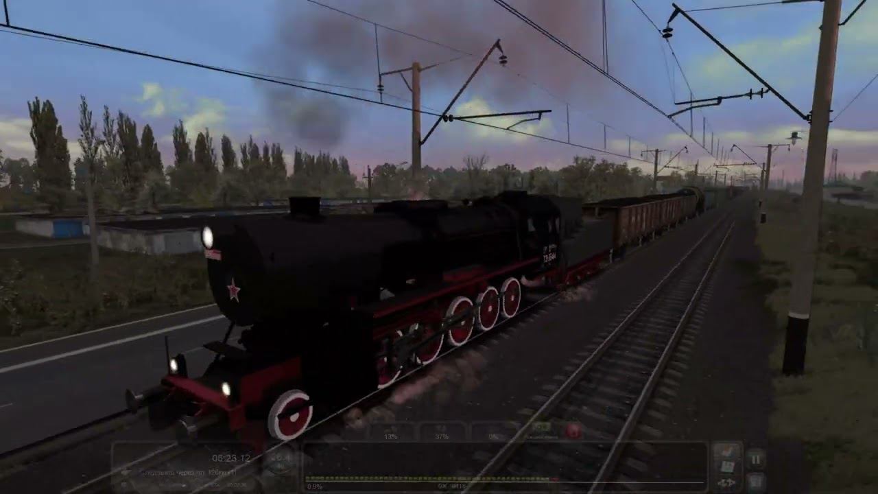 Train Simulator classic Новомосковск паровоз ТЭ-3644 со спецпоездом
