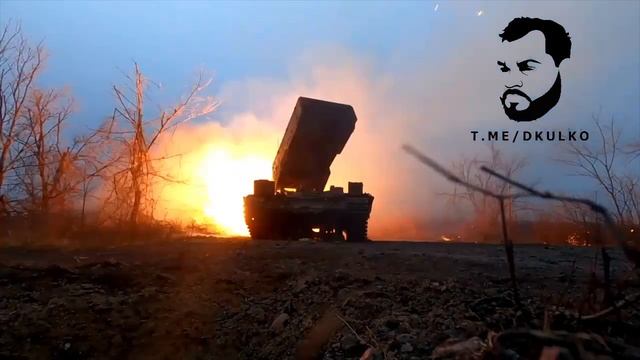 Работа огнемётной системы Солнцепёк в зоне СВО