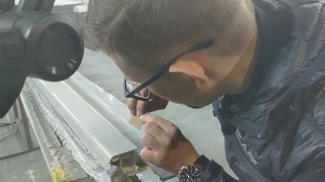 Расход краски ЛКЗ ООО "ЭНАМЕРУ" на погонный метр ПВХ профиля 7 грамм!
