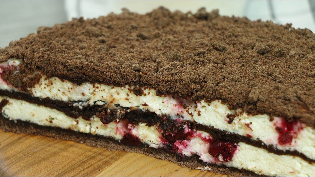 Шоколадно-Творожный пирог с вишней. И торта не надо!