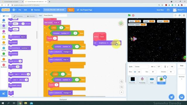 How to make a Corona Shooter Game in Scratch 3 | 0 | with Levels ...