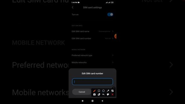 Edit sim card number on redmi note 8,8Pro