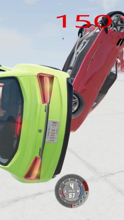 КРАШ ТЕСТ #3.4 - Hirochi eSBR 800 против ETK Kc6t - 150 km/h  #shorts #beamng #beamng_drive