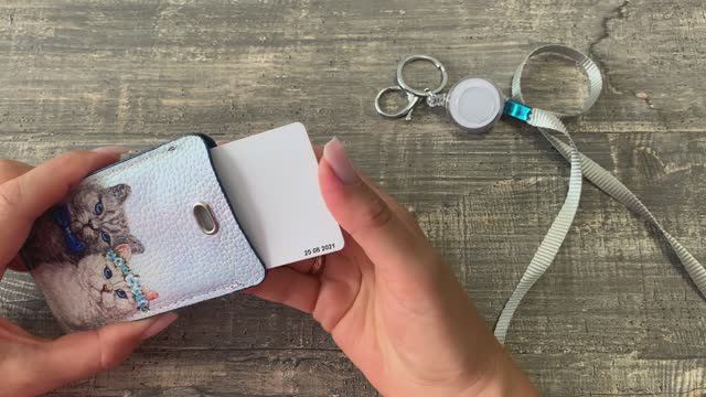 Чехол для бейджа, магнитной карты, пропуска, с милыми британскими котиками