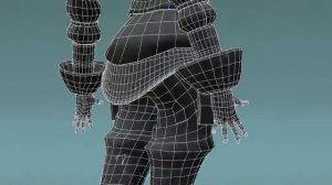 Female Wireframe Close-up Turnaround