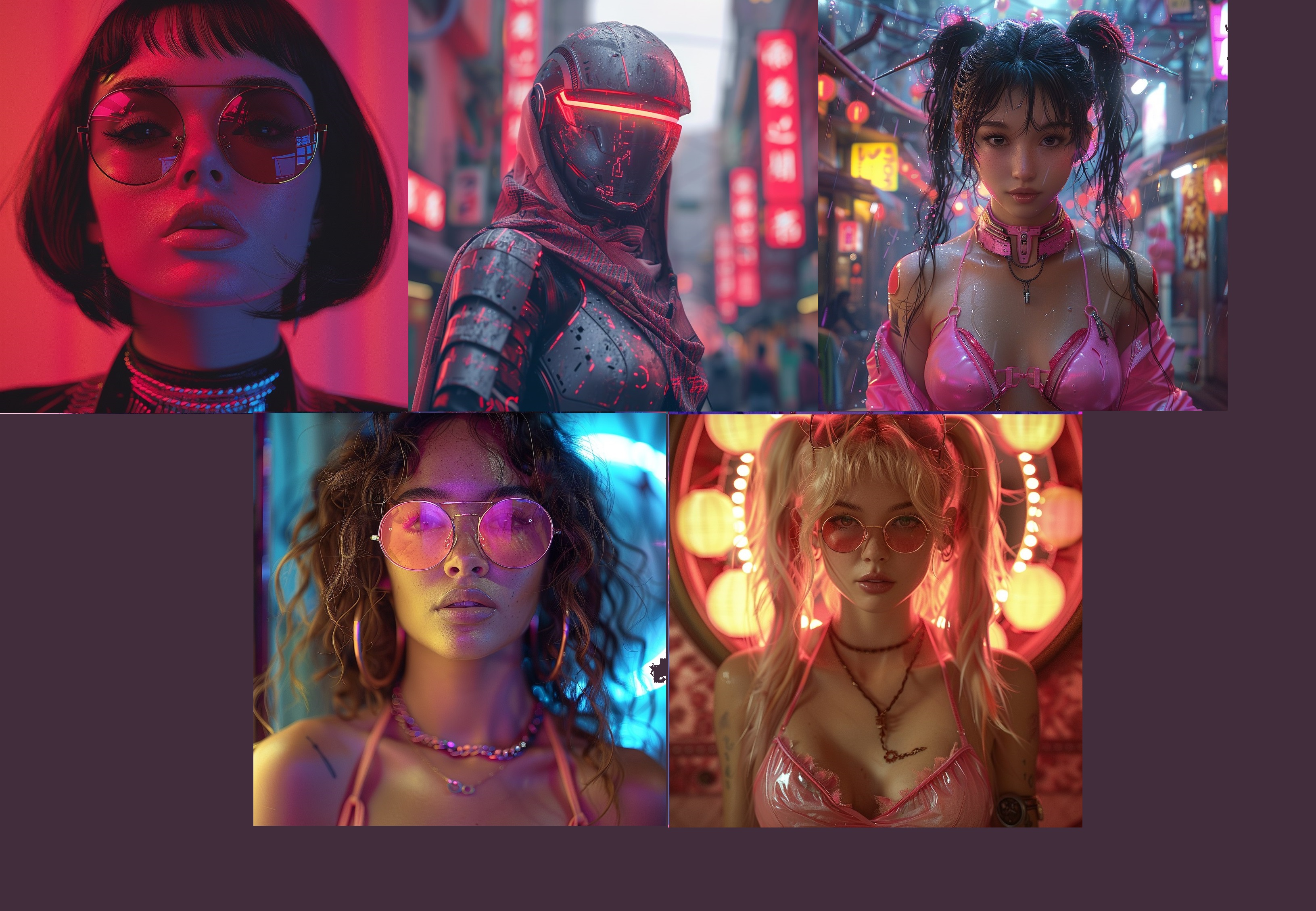 Героини Tekken в стиле синтвэйв